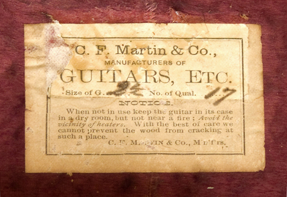 Coffin Case Labels - Dating Early Martin Guitars - The Unofficial ...